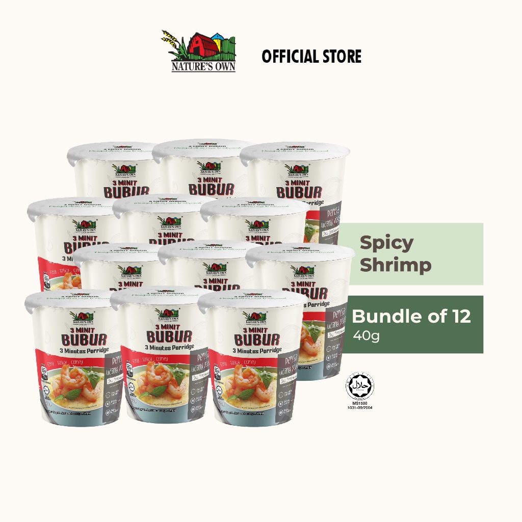 NATURE'S OWN Bubur Segera - Udang Pedas / Instant Cup Porridge - Spicy ...