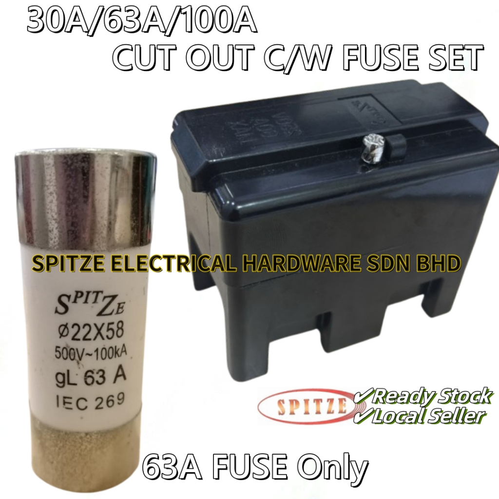 Cut Out Fuse c/w Set, Fuse Only, TNB Fuse, Main Electric Meter | Shopee ...