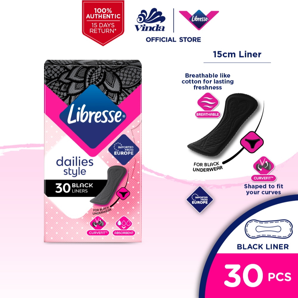 Libresse Black Slim Panty Liners 15cm (30s) | Shopee Malaysia