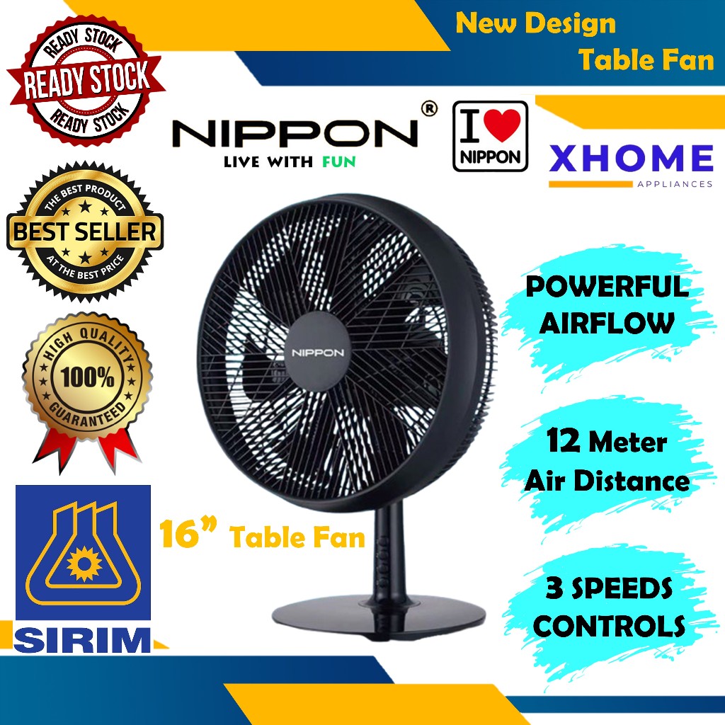 NIPPON Powerful Motor Table Fan Kipas Meja NTF-168BL | Shopee Malaysia