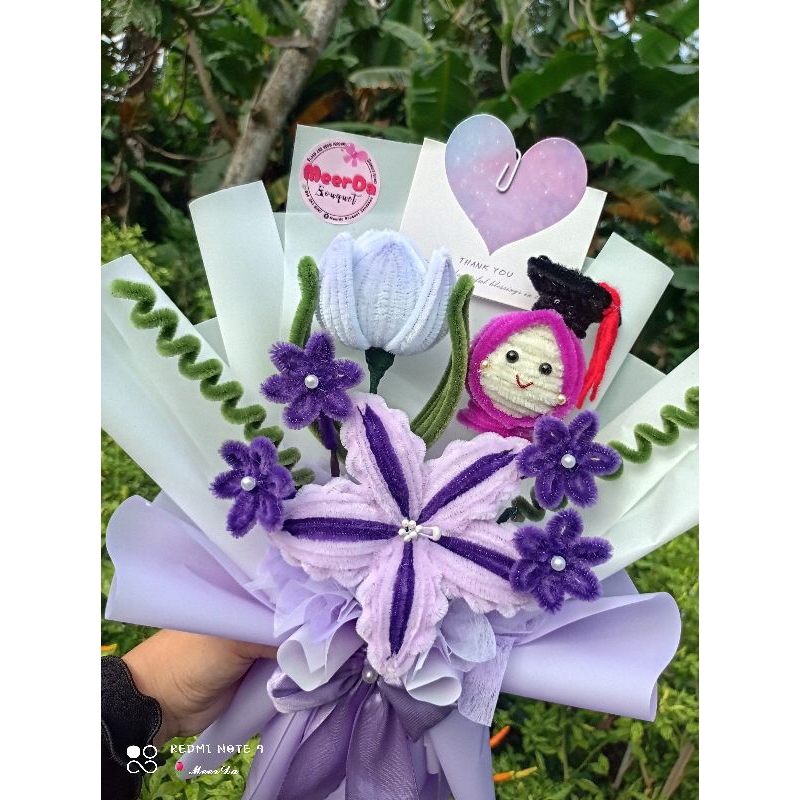 Pipecleaner bouquet | Bunga kawat Bulu | Bunga Graduasi | Shopee Malaysia
