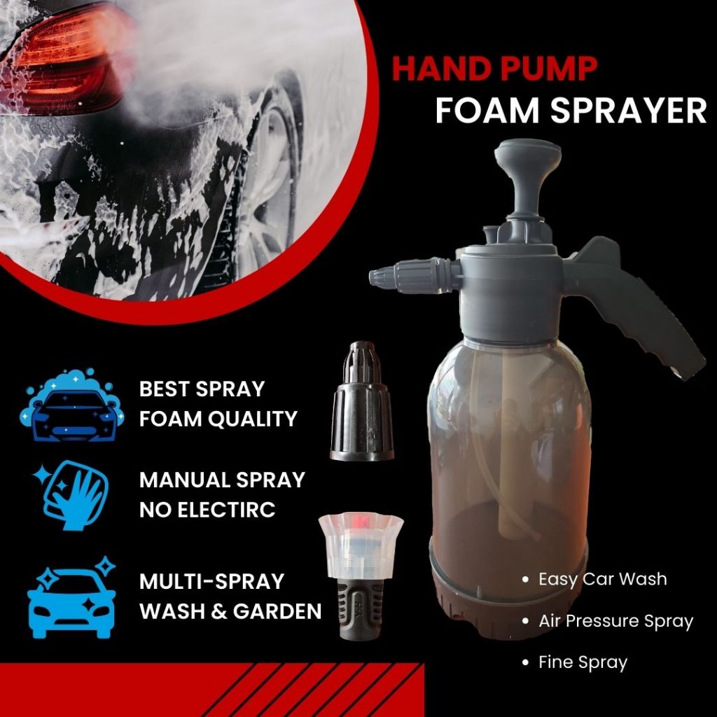 2000ML (Brown) Gun Spray Bottle Car Wash Foam Sprayer Snow Foam Carwash ...