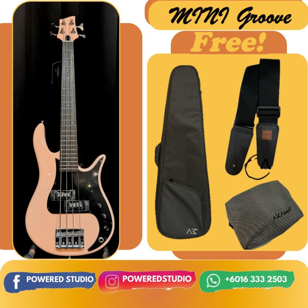 Akama Mini Electric Bass 33" Mini Groove 4-strings | Shopee Malaysia
