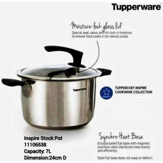 Tupperware Tupperchef Inspire Stock Pot 7L [READY STOCK] | Shopee Malaysia