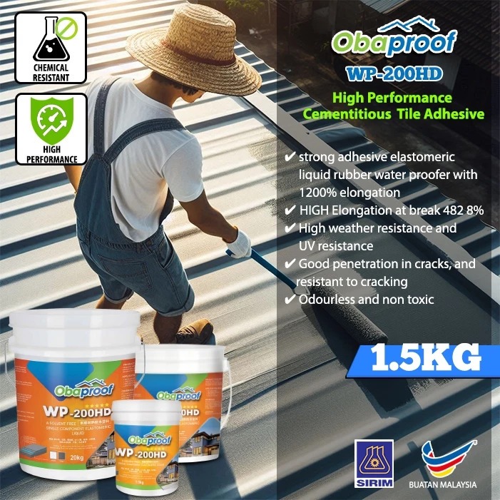 OBAPROOF WP-200HD High Elastomeric Waterproofing Coating Roof Leaking ...