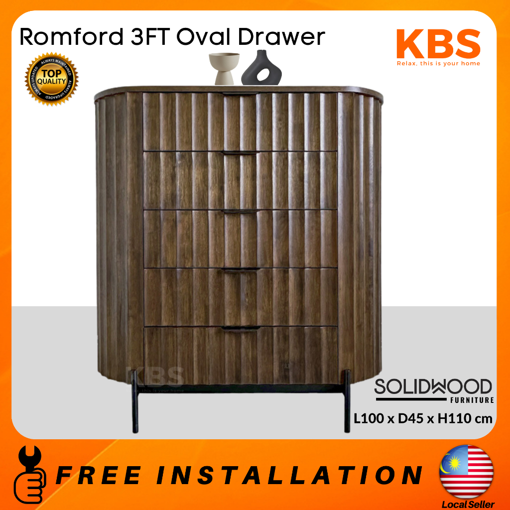 (FREE Installation+Shipping) KBS Romford 3FT Oval Chest Drawer / FULL ...