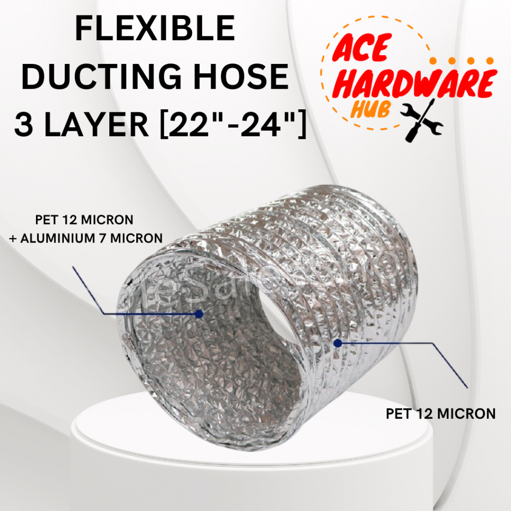 3 LAYER [22"-24"]ALUMINIUM FLEXIBLE DUCT ALUMINIUM FLEXIBLE AIR DUCT ...