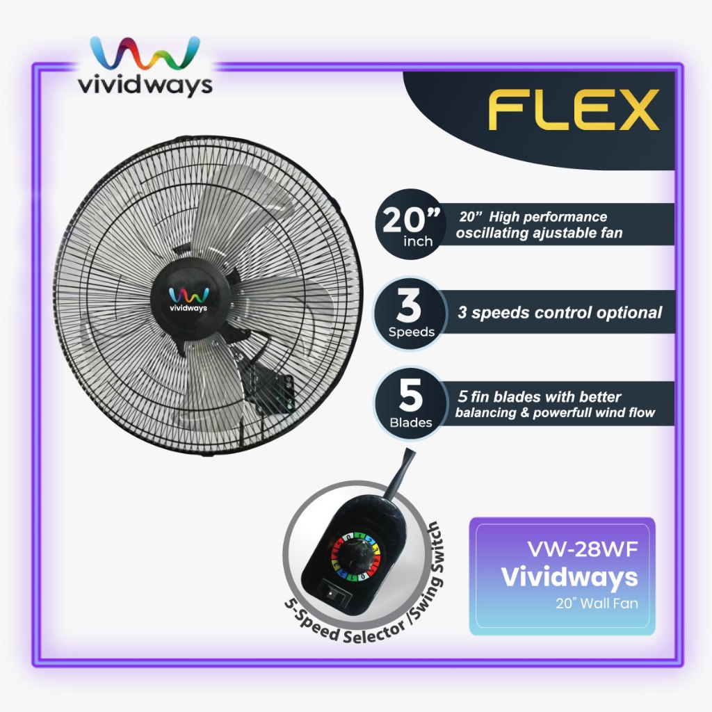 K2 VIVIDWAYS VW-28WF 20" Wall Fan/Wall Industrial Turbo | Shopee Malaysia