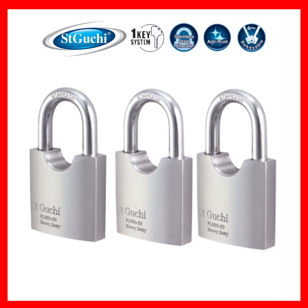 St Guchi PL 880 Padlock Heavy Duty Stainless Steel | Shopee Malaysia