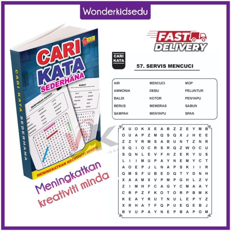 Cari Kata Sederhana | Silang Kata | Teka-Teki | Carian Perkataan | Buku ...