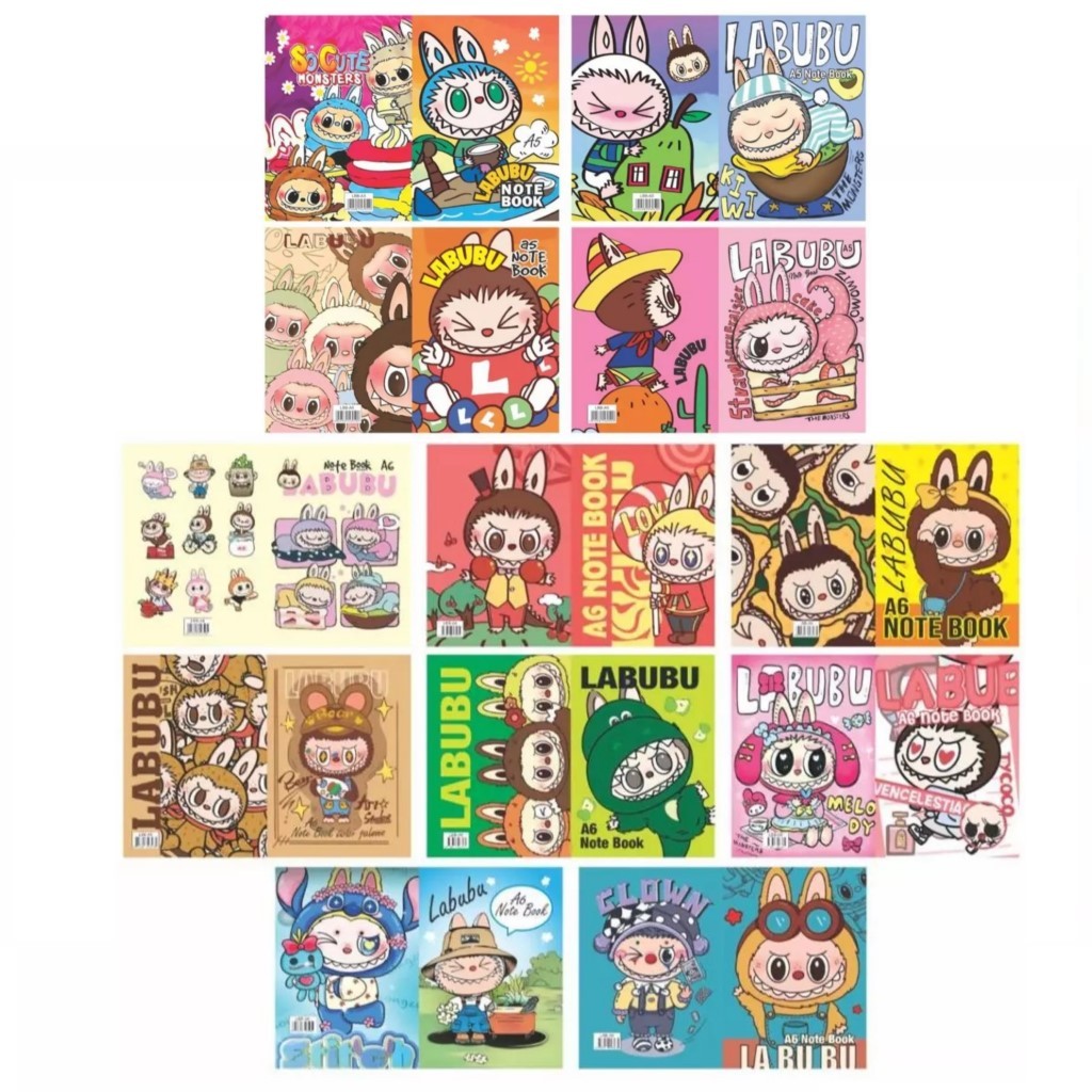 Labubu A5 / A6 Notebook Fancy Design / Buku Nota / 拉布布笔记本 / Single Line ...