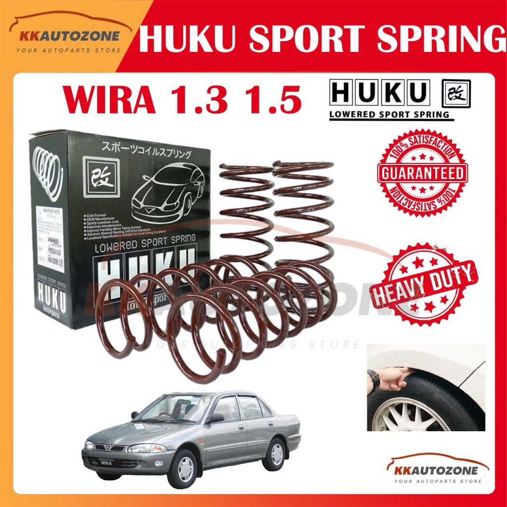 100% ORIGINAL Proton Wira 1.3 1.5 Huku Heavy Duty Lowered Sport Spring ...