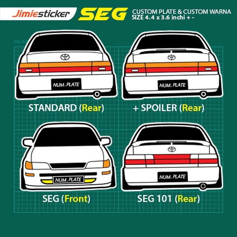 Sticke Kereta SEG, Sticker Belakang Toyota SEG, Car Sticker. | Shopee ...