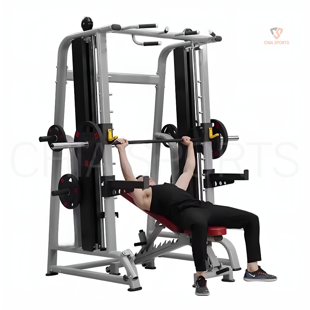 Commercial Smith Machine Squat Rack Power Cage Weight Lifting Barbell ...