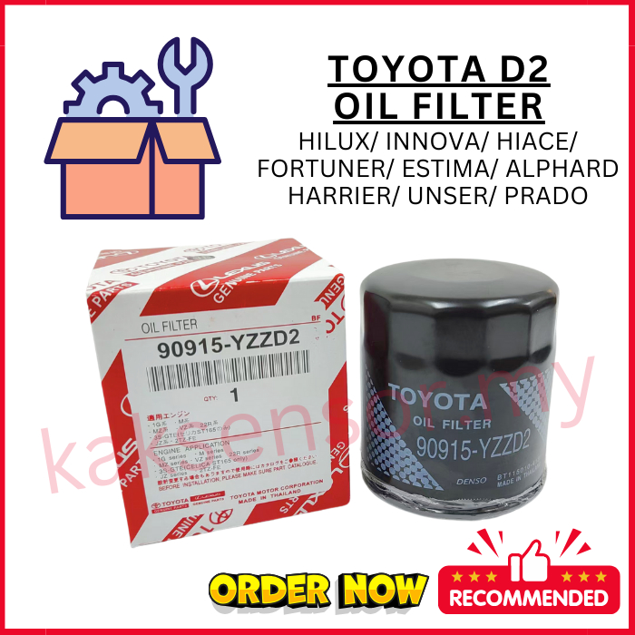 TOYOTA 90915-YZZD2 OIL FILTER - HILUX/ INNOVA/ HIACE/ FORTUNER/ ESTIMA ...