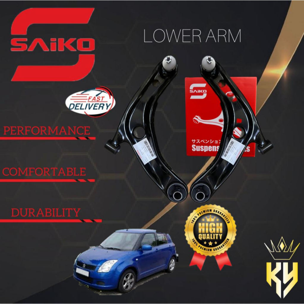 SAIKO FRONT LOWER ARM SUZUKI SWIFT 1.5 2005 (45201-63J00) (45202-63J00 ...