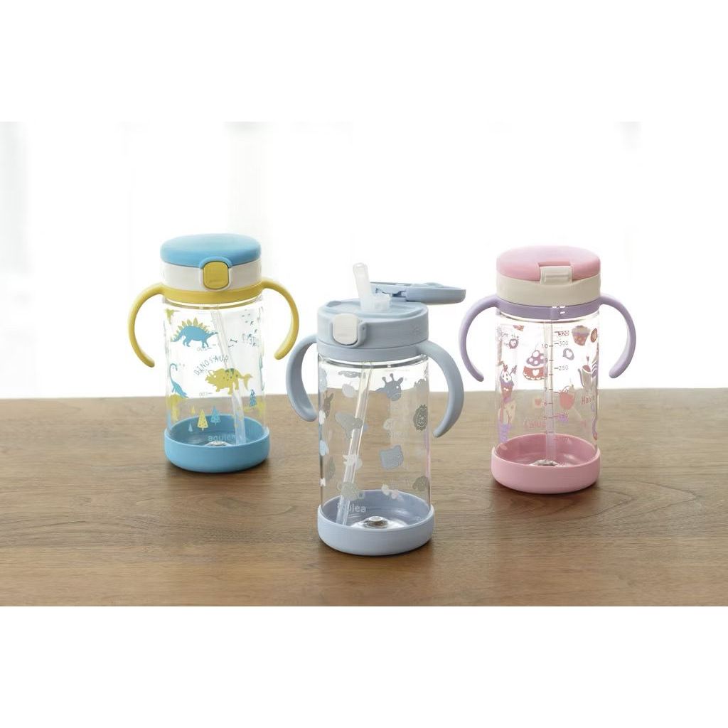 Richell Aqulea Clear Straw Bottle Mug 320 W / Bottom Cover 7m+ | Shopee ...