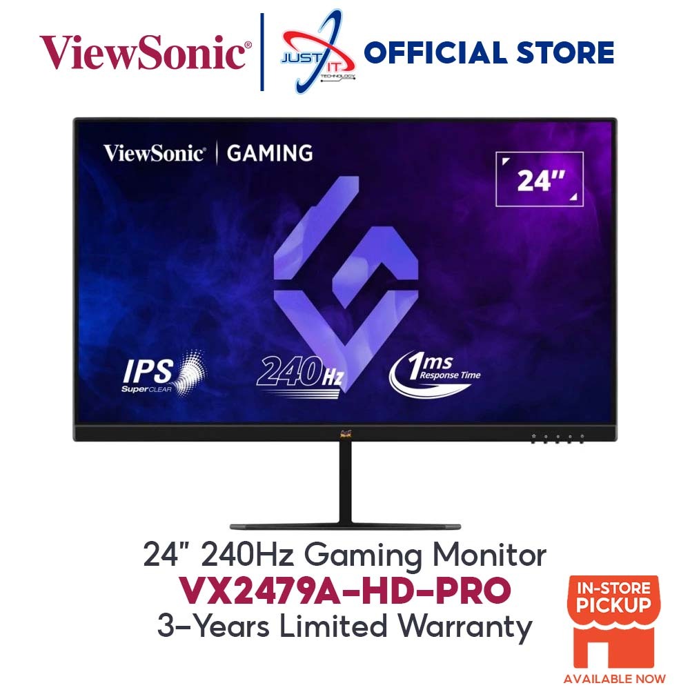 VIEWSONIC VX2479A-HD-PRO GAMING MONITOR (24" IPS FHD / 1ms / 240Hz / HD ...