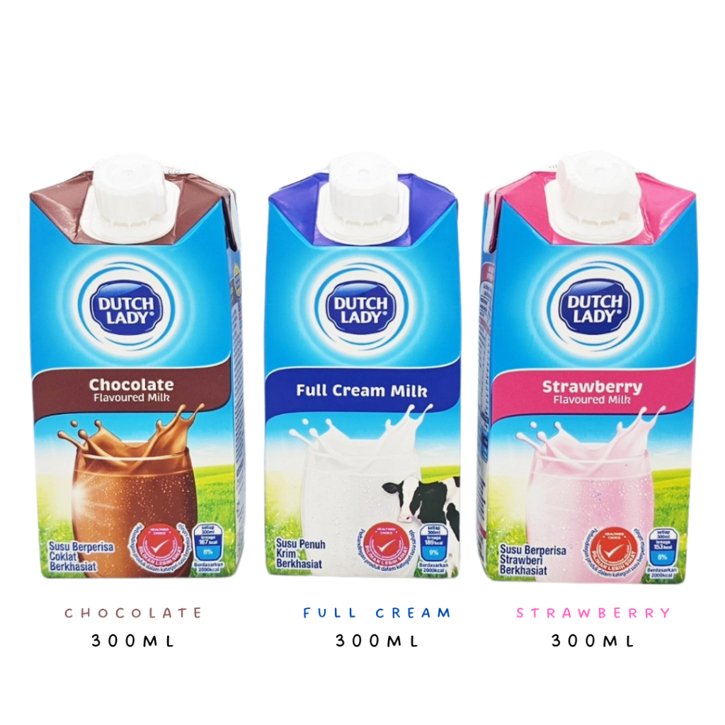 Dutch Lady Milk (300ml / HALAL) Full Cream / Chocolate Coklat ...