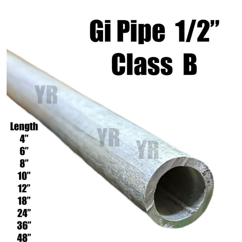 GI Pipe 1/2” Class B Galvanized Iron Besi Pipe Gi 1/2" No thread No ...