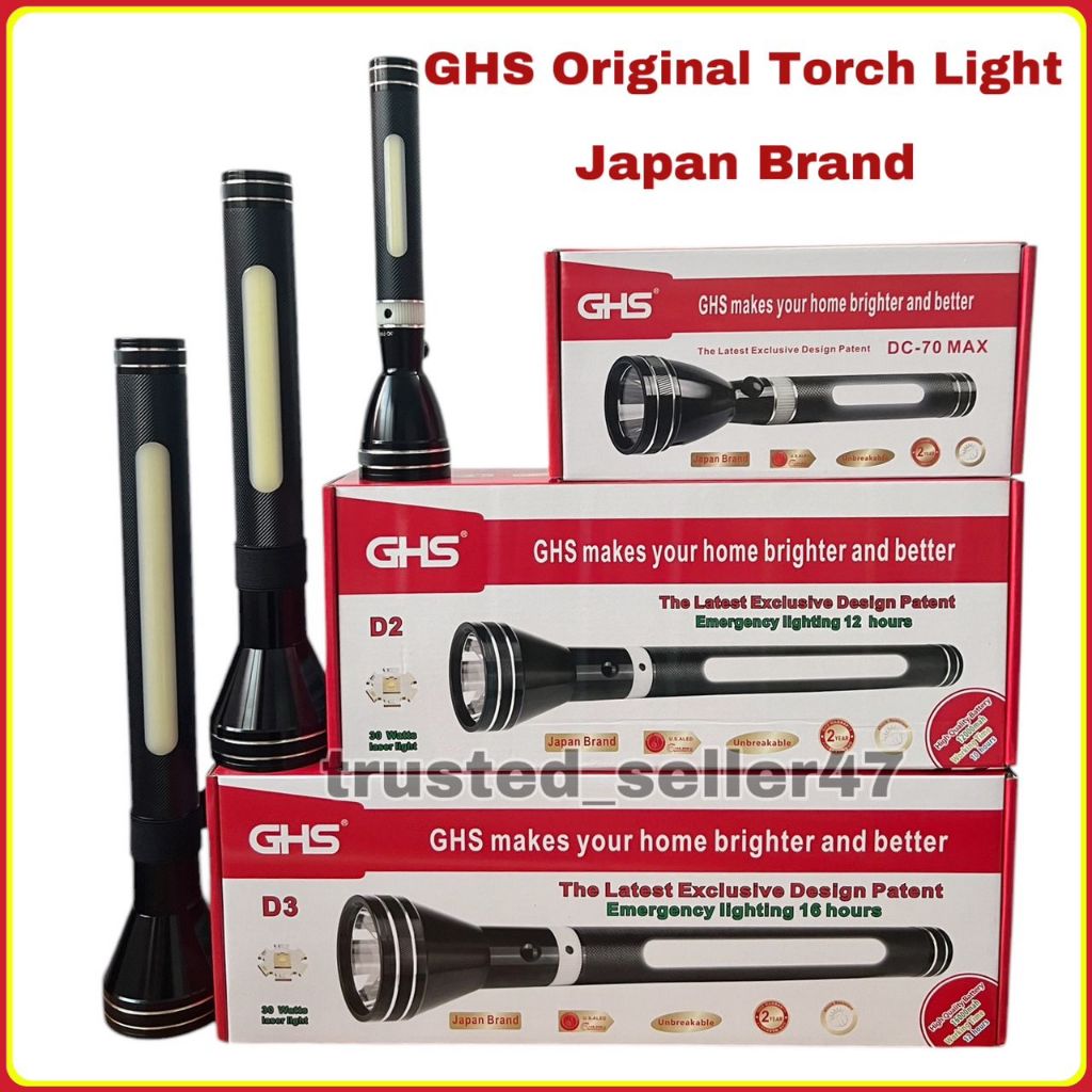 GHS Original Japan Brand Led Torch Light Flash Light Rechargeable ...