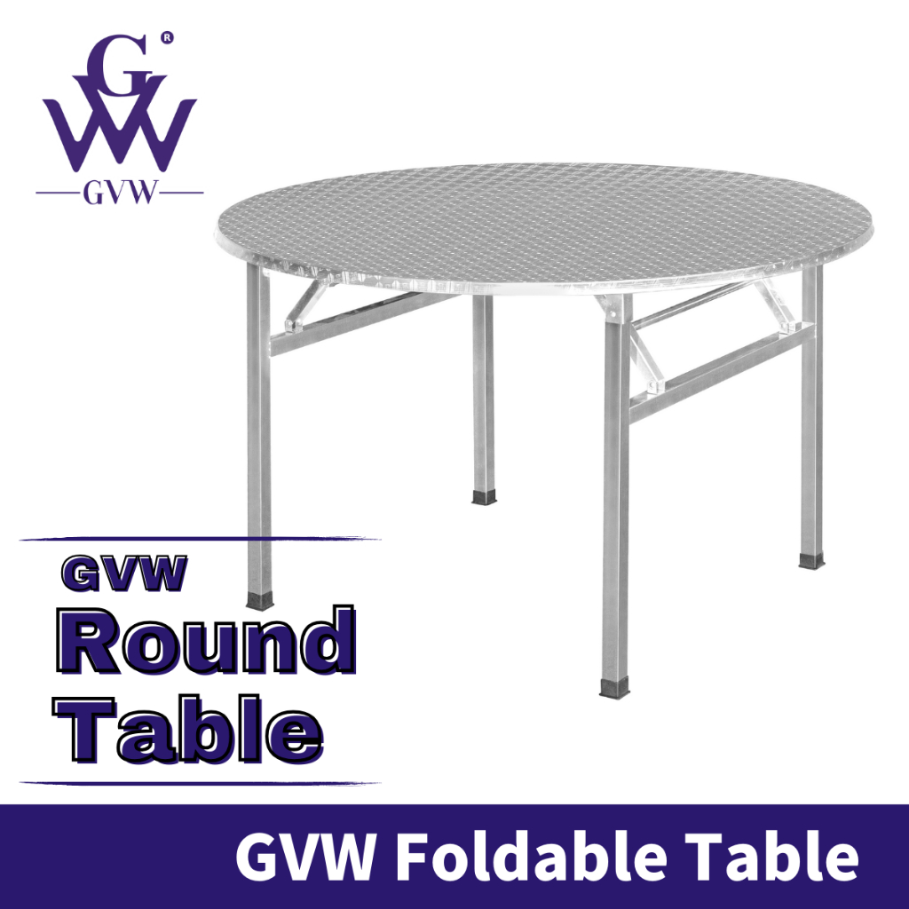 HOMEBY【1.2m/1.5m/1.8m】Stainless Steel Foldable Round Table Meja Lipat ...