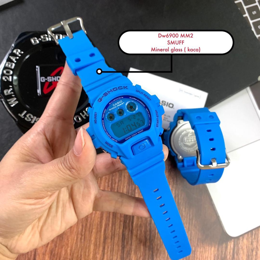 (Hot item) Gshk DW6900 RGB GAMER & MM2 SMURF Custom Nike Jam tangan ...