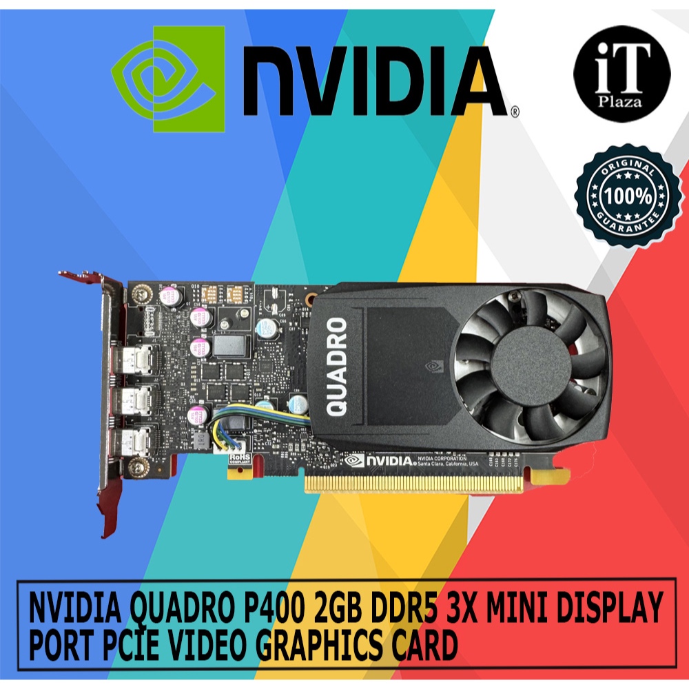 REFURBISHED NVIDIA QUADRO P400 2GB DDR5 3X MINI DISPLAY PORT PCIE VIDEO ...