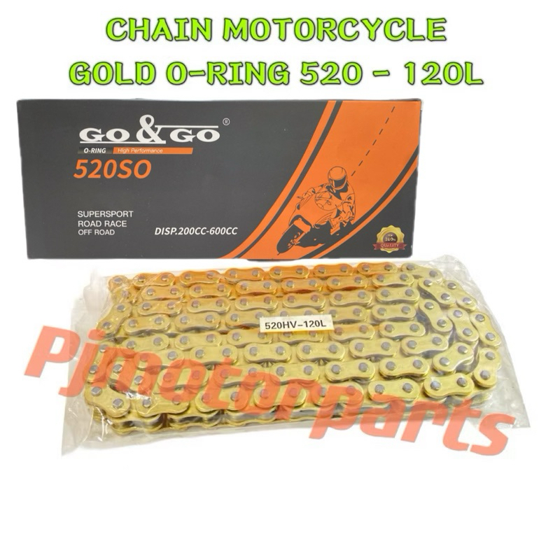 520 CHAIN GOLD O-RING ORING O RING 520HV 120L RANTAI SPROCKET SPOKET ...