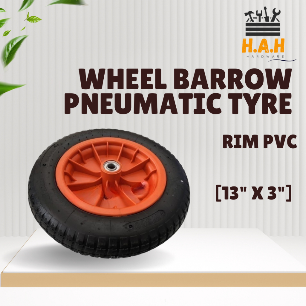 13" x 3" Wheel Barrow Tyre Wheelbarrow Pneumatic Tyre Tayar Kereta ...