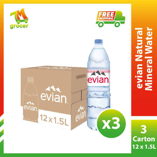 Evian Natural Mineral Water Carton (12 x 1.5L x 3 Carton) | Shopee Malaysia