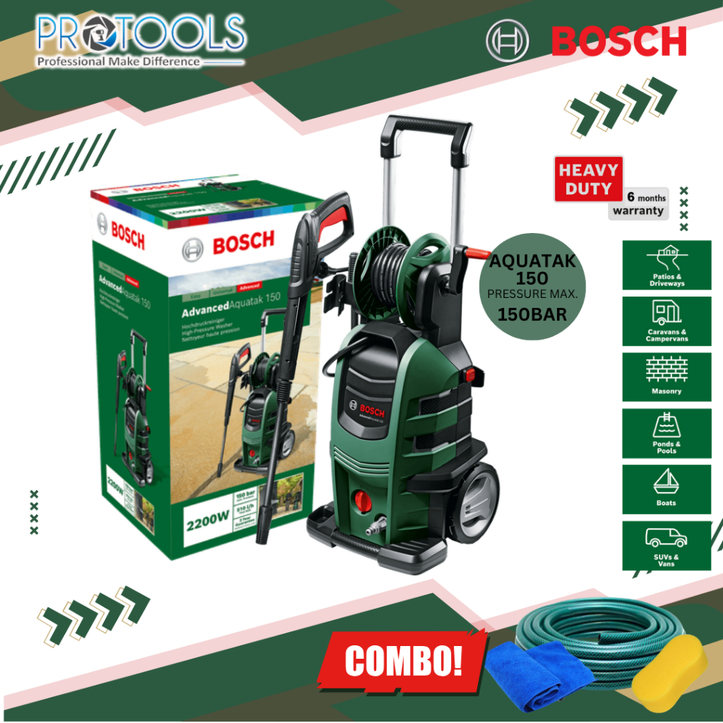 BOSCH ADVANCED AQUATAK 150 HIGH PRESSURE WASHER 2200W | 150 BAR ...