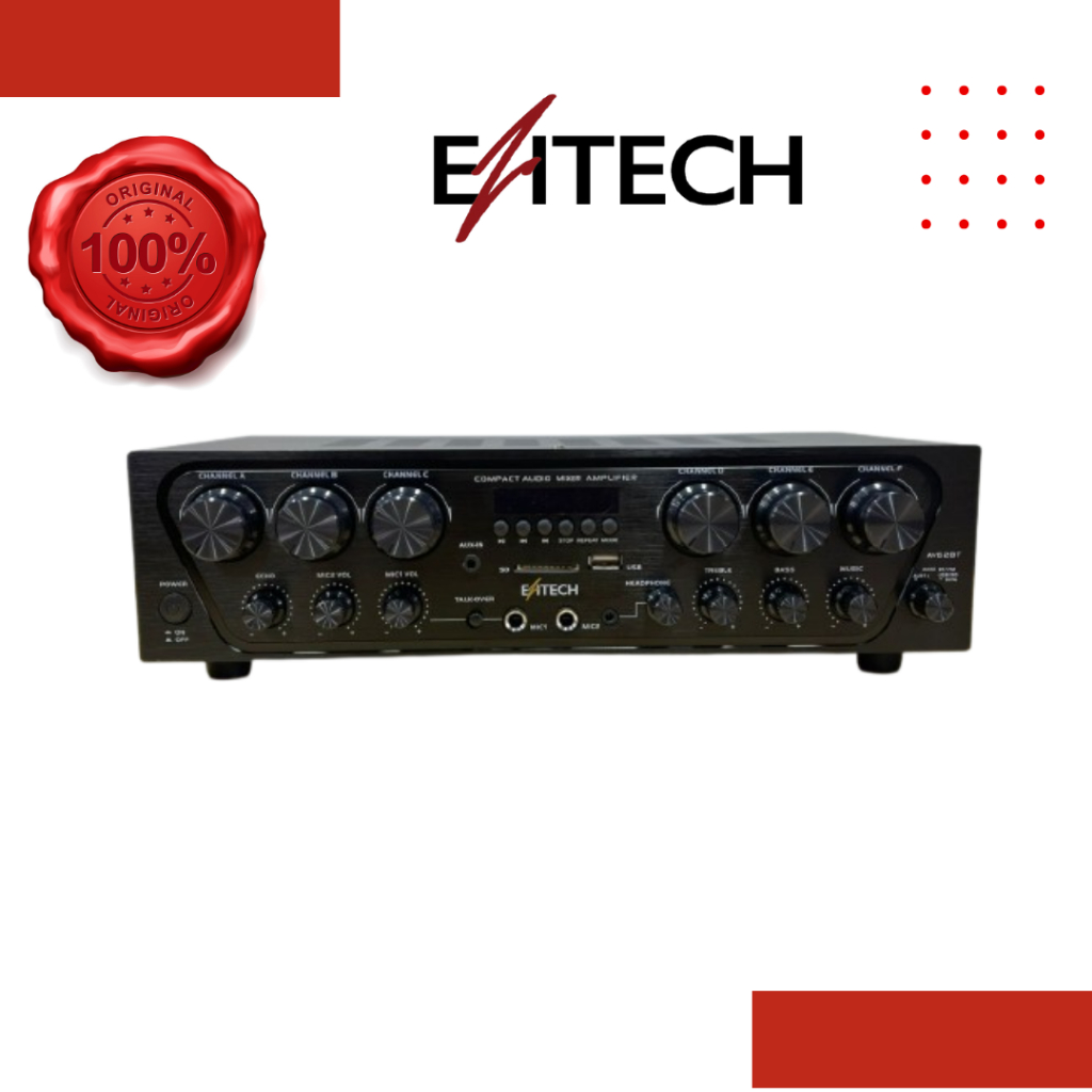 EZITECH AV62BT 6CHANNEL COMPACT AUDIO MIXER AMPLIFIER | Shopee Malaysia