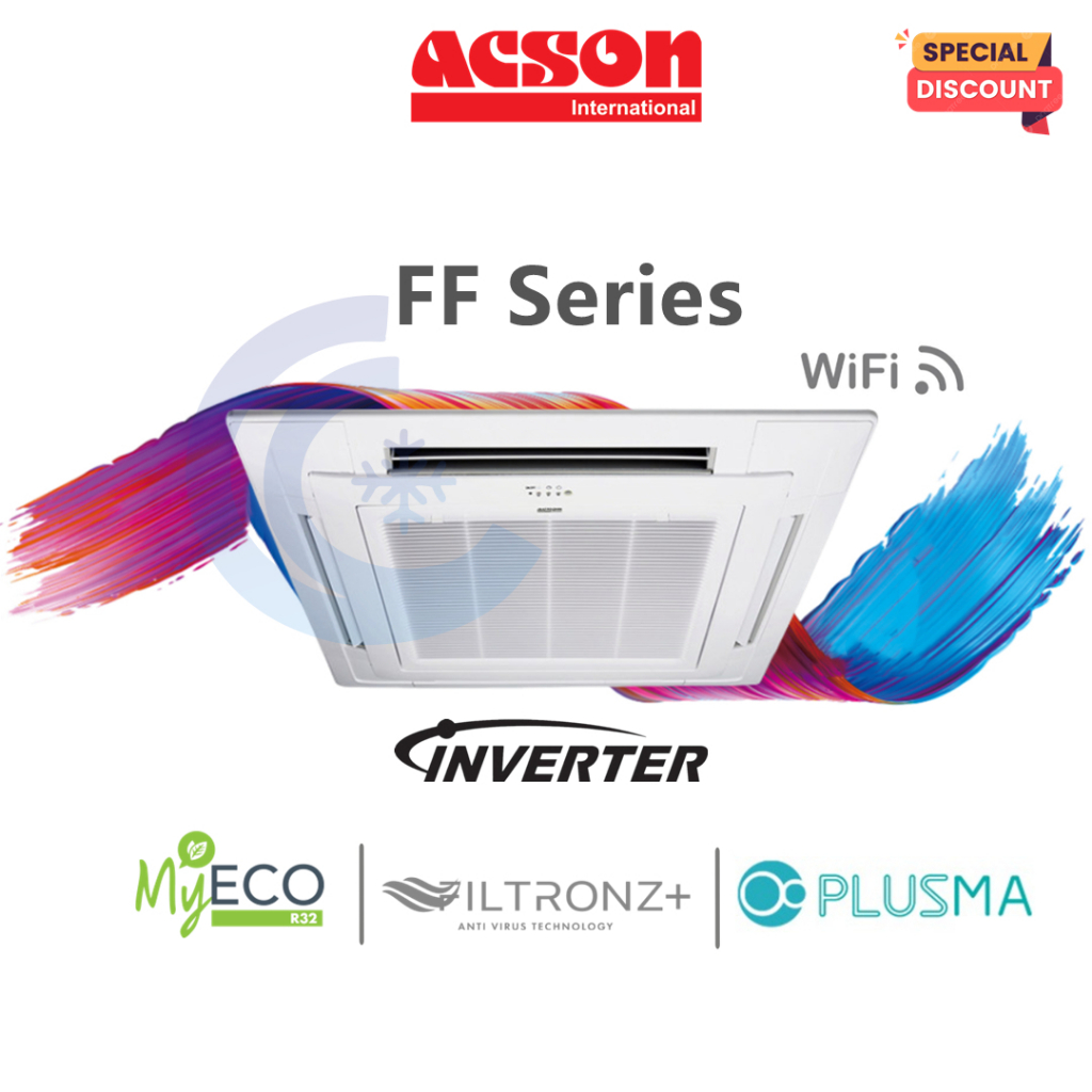 ACSON 2HP ~ 3HP Inverter Ceiling Cassette Air Cond R32 WIFI A3CKY20FF A3CKY25FF A3CKY30FF ...