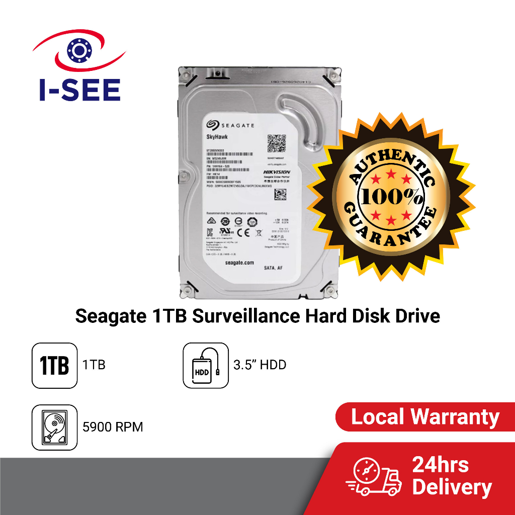 Authentic Seagate 1TB 2TB 4TB CCTV Surveillance CCTV Hard Disk Drive 3.5" SATA HDD 5900RPM For ...