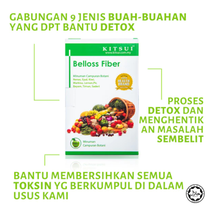 With Box!!! KITSUI Belloss Fiber 15's x 15g | Detox | Sembelit | Toksin ...