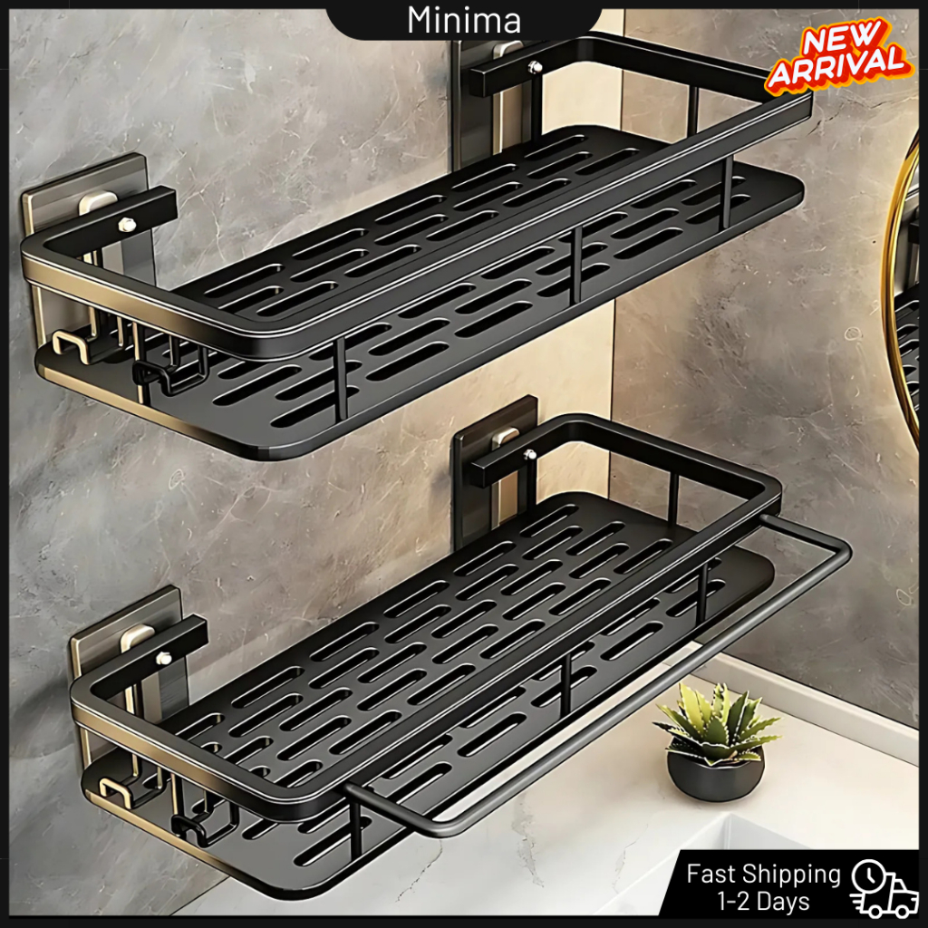 MINIMA 2024 Drilling Free Wall Mounted Bathroom Cosmetic Rack Towel ...