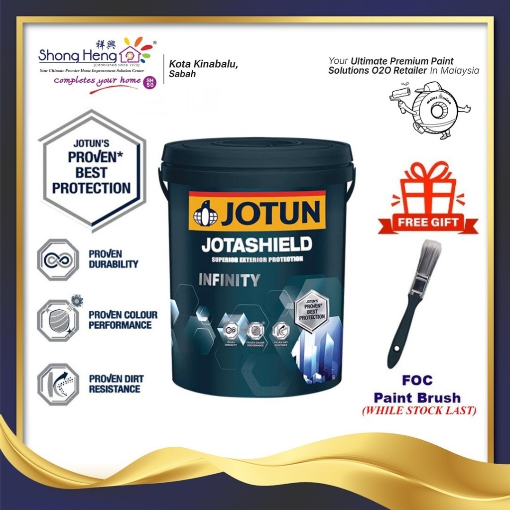 1L JOTUN Jotashield Infinity - Exterior Paint (Color Option) + Freegift ...