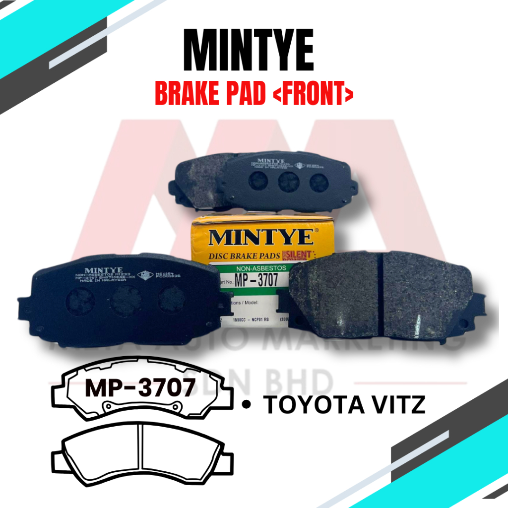 MINTYE DISC BRAKE PAD FRONT MP-3707 TOYOTA VIOS NCP93 G SPEC | Shopee ...