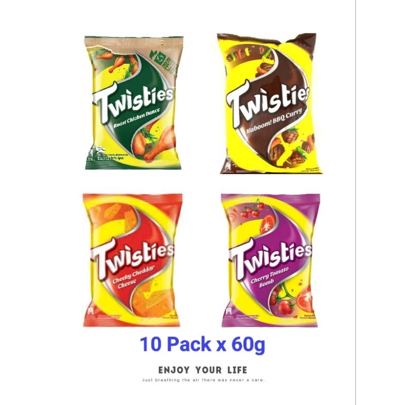 Twisties BBQ / Tomato / Cheese / Roast Chicken (10pack x 60g) | Shopee ...