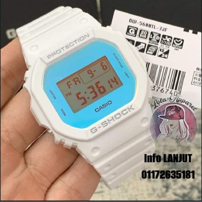 100% ORIGINAL CASIO G-SHOCK DW 5600TL 7JF FROST WHITE-CLASSIC BOX ...