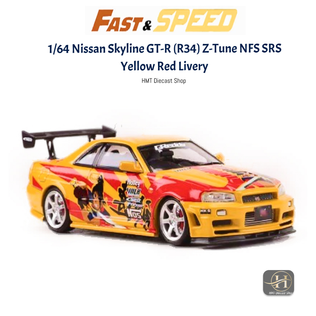 (READY STOCK) FAST & SPEED 1/64 Nissan Skyline GT-R (R34) Z-Tune NFS ...