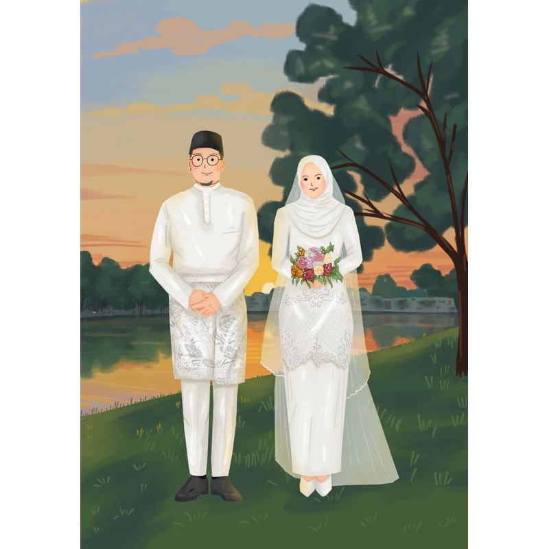 Custom Wedding illustration (Cartoon Version) for wedding Board (SILA ...