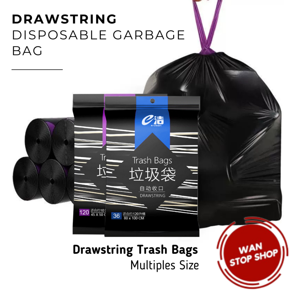 Disposable Plastic Drawstring Garbage Bag High Quality Easy Pull ...