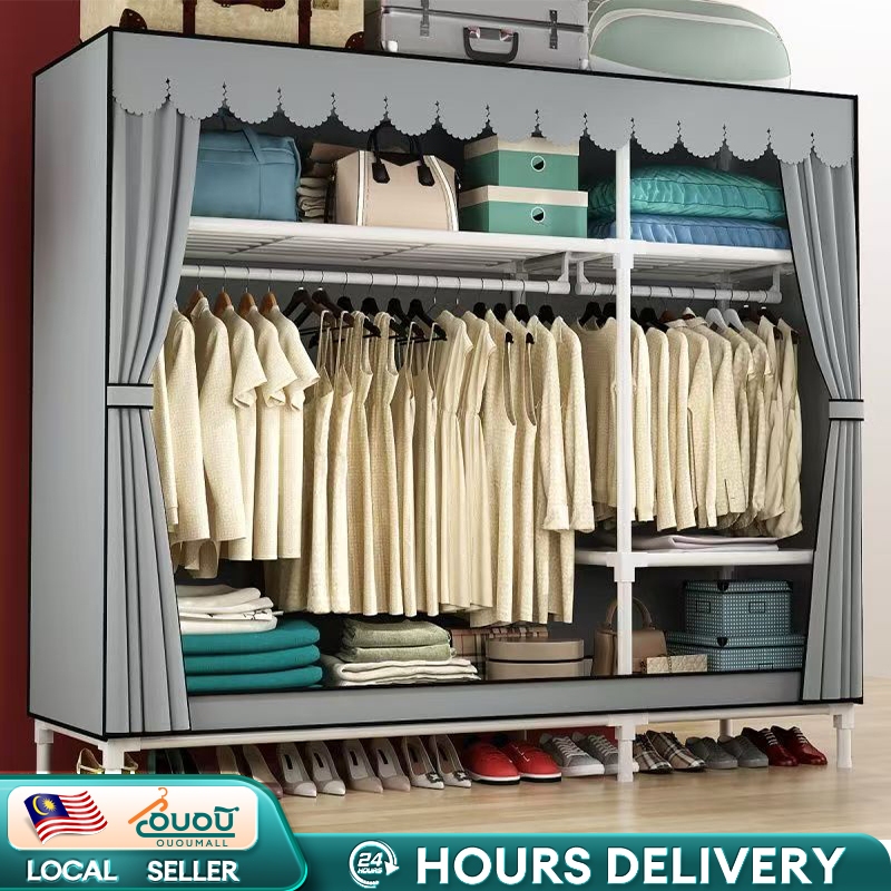 Oo-Wardrobe Almari Baju Rak Baju Clothes Organization Storage Rack ...