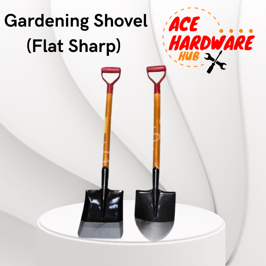 Gardening Shovel Flat Sharp Shovel Spade With Wooden Handle Skop Pasir ...