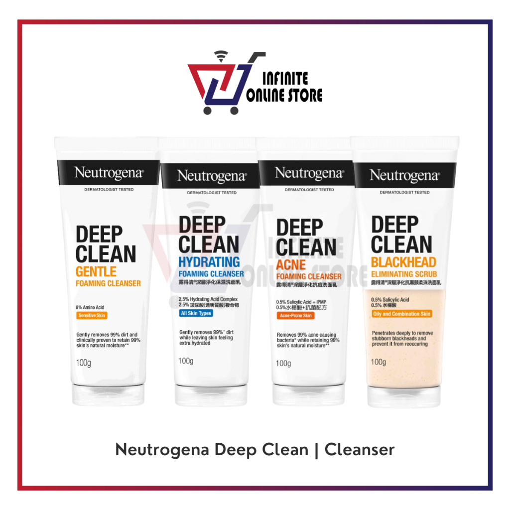 Neutrogena Deep Clean Cleanser (50g / 100g) (Gentle / Hydrating / Acne ...