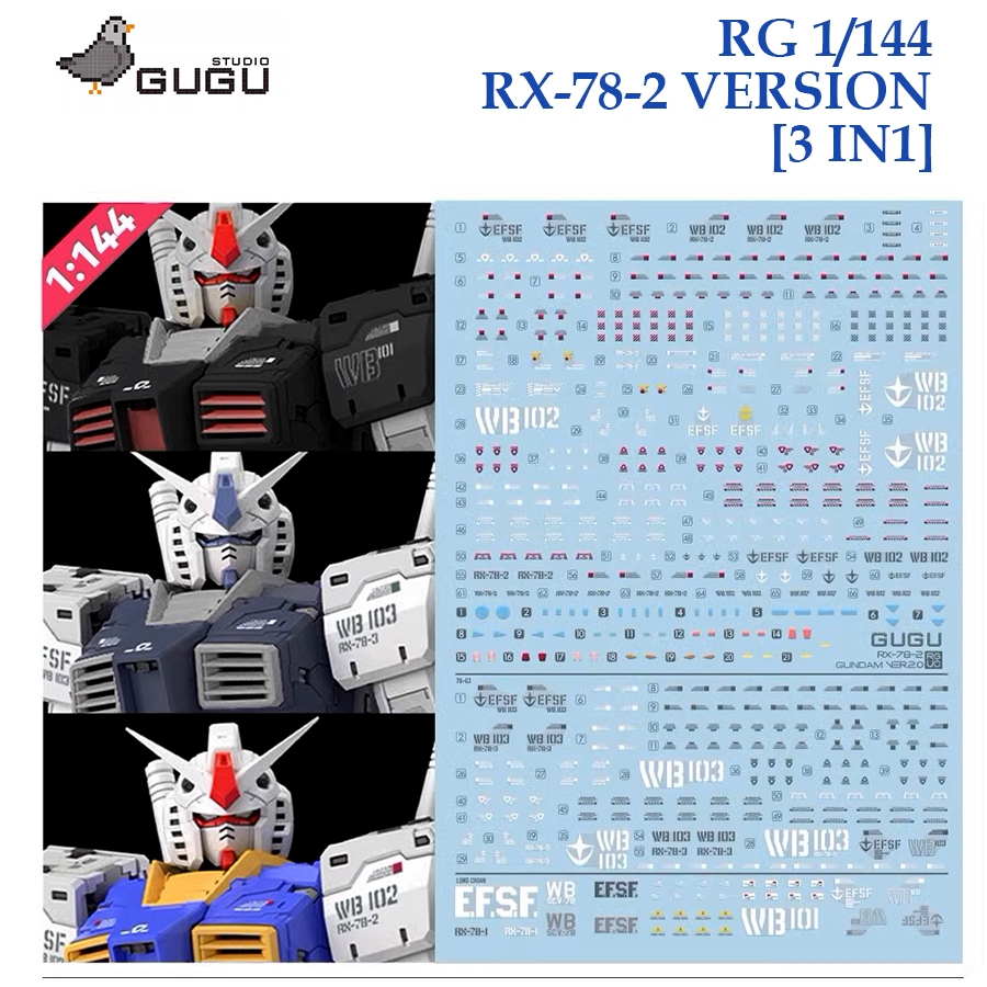 [GUGU STUDIO] RG40 RG 1/144 RX 78 2 VBERSION 2 PGU GUNDAM [ 3 IN 1 ...