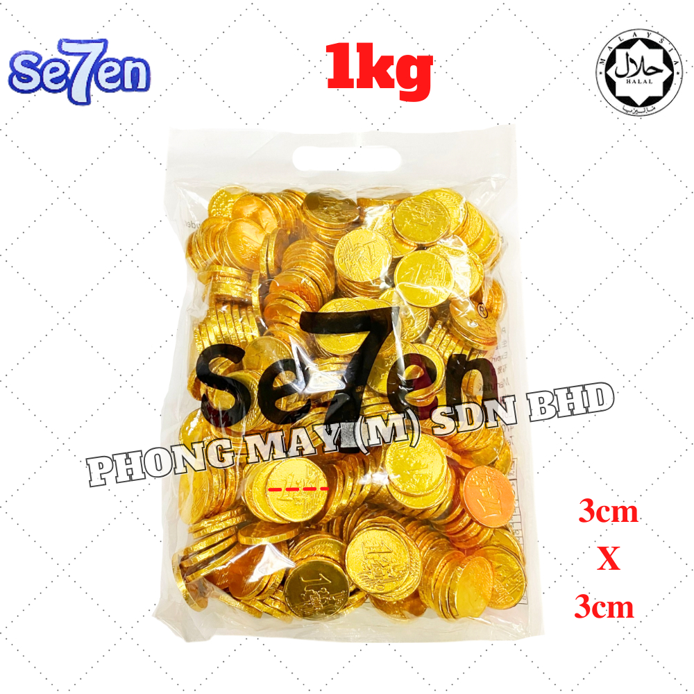 GOLDEN DOLLAR COIN CHOCOLATE [1KG] /KOIN EMAS COKLAT BULAT /钱币牛奶巧克力 ...
