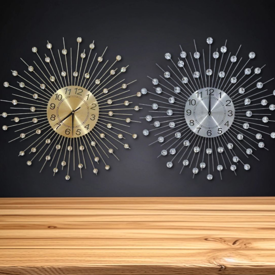 [READY STOCK] Jam Dinding Besar Metal 70cm DIY Hiasan Rumah Sunburst ...